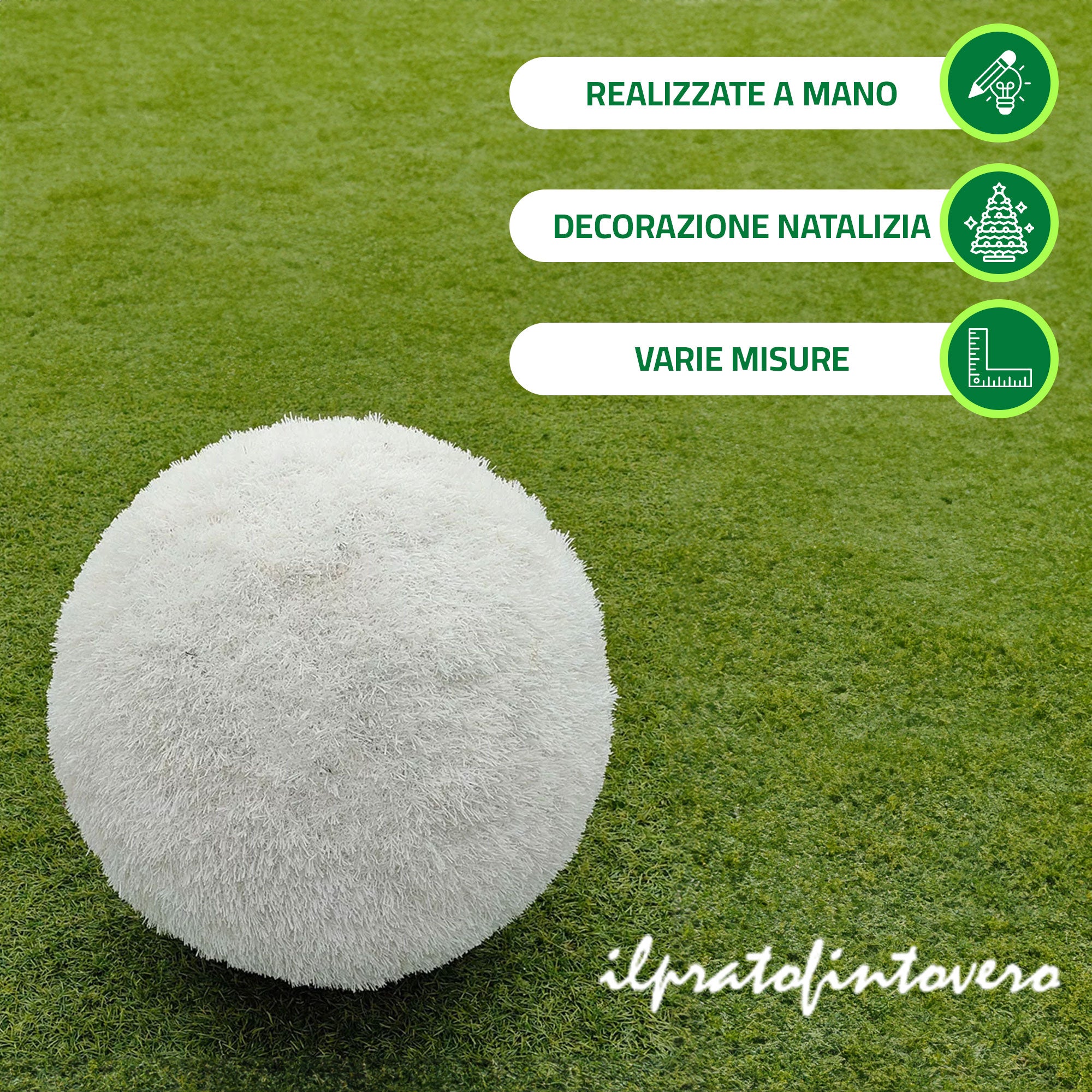 Sfera di Erba Sintetica Bianca 35cm - IlPratoFintoVero | Leroy Merlin