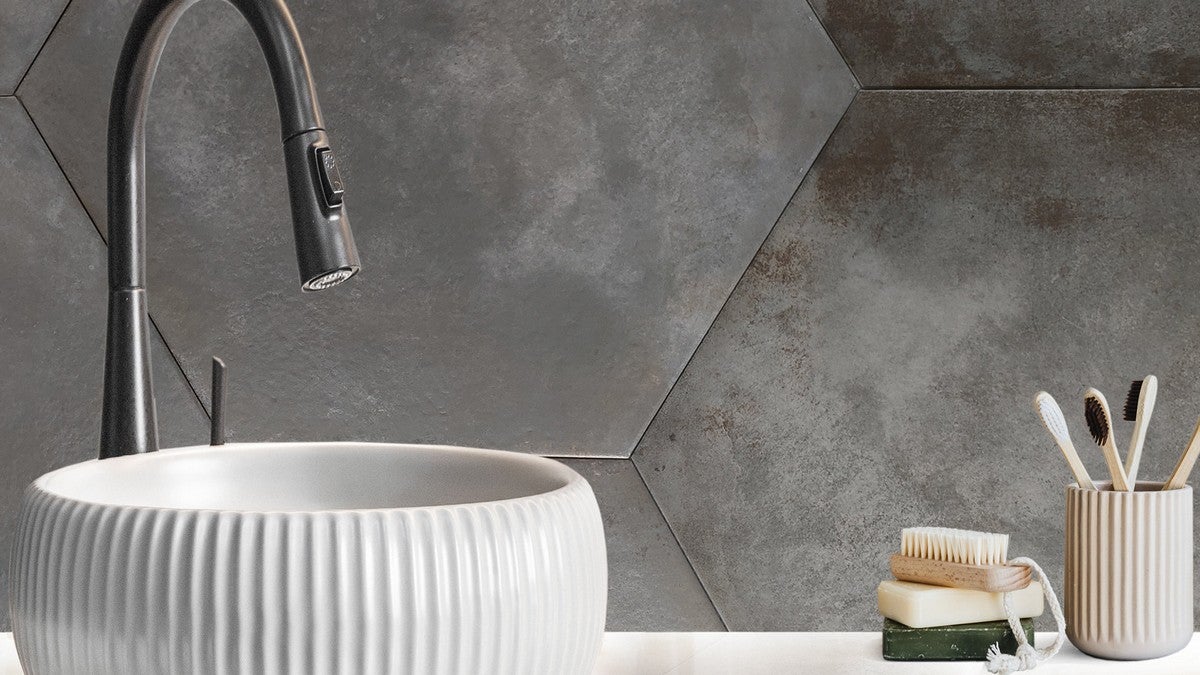 Carrelage hexagonal grand format L. 60x l.52cm SAN FRANSISCO HEX 52 ...