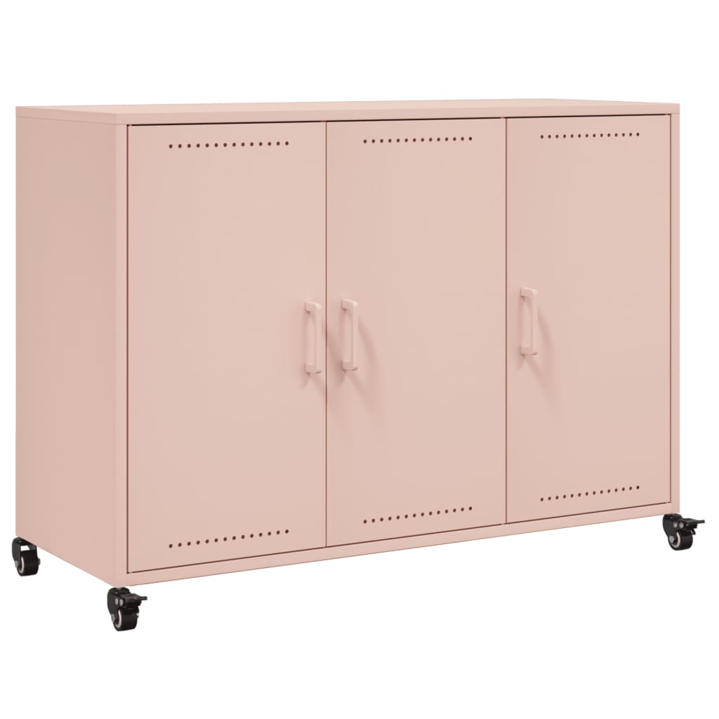 Buffet，Meuble de Rangement，Bahut rose 100,5x39x72 cm acier laminé à ...