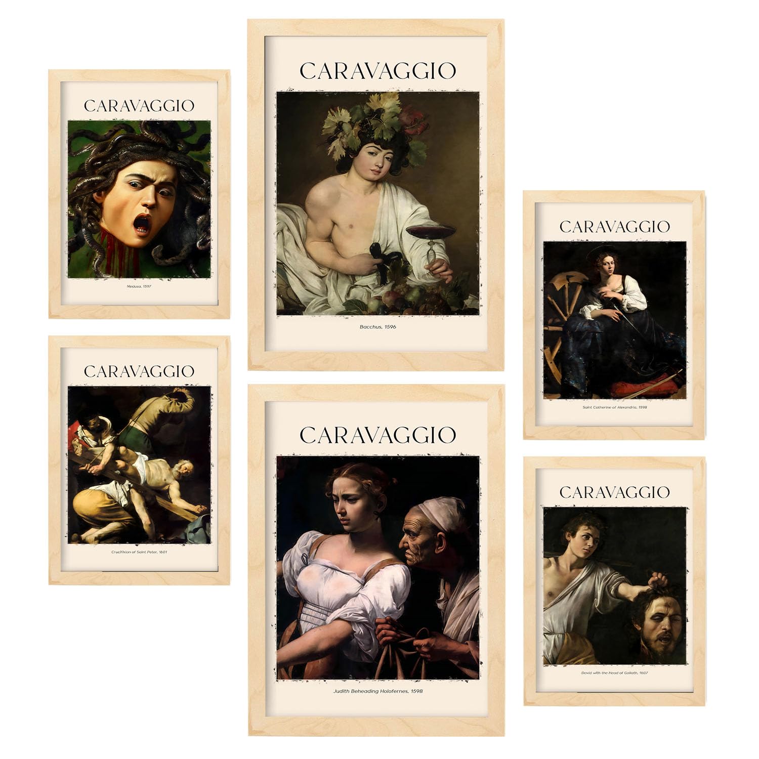 Nacnic Affiche Ensemble 6 Caravaggio Collection D'œuvres Tableaux ...
