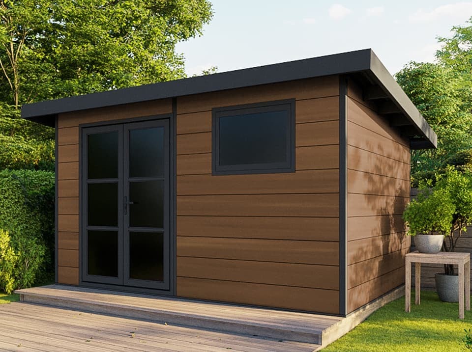 Abri de Jardin Composite ALMA - 11m2 Brun - Garanti 20 ans - Cabanon de Jardin | Leroy Merlin