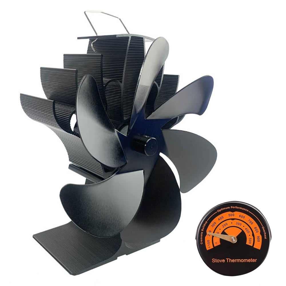 Wood Stove Fan Log Burner Big 6 Blades Fan Heat Powered Fireplace Fans ...