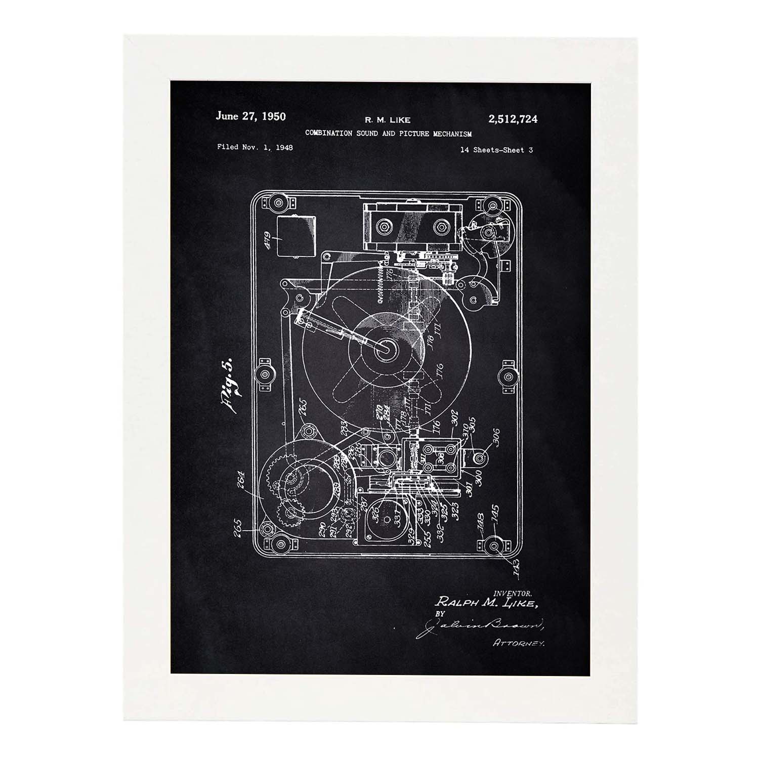 Affiche De Brevet De Son Et D'image Avec Une Vieille Conception De ...
