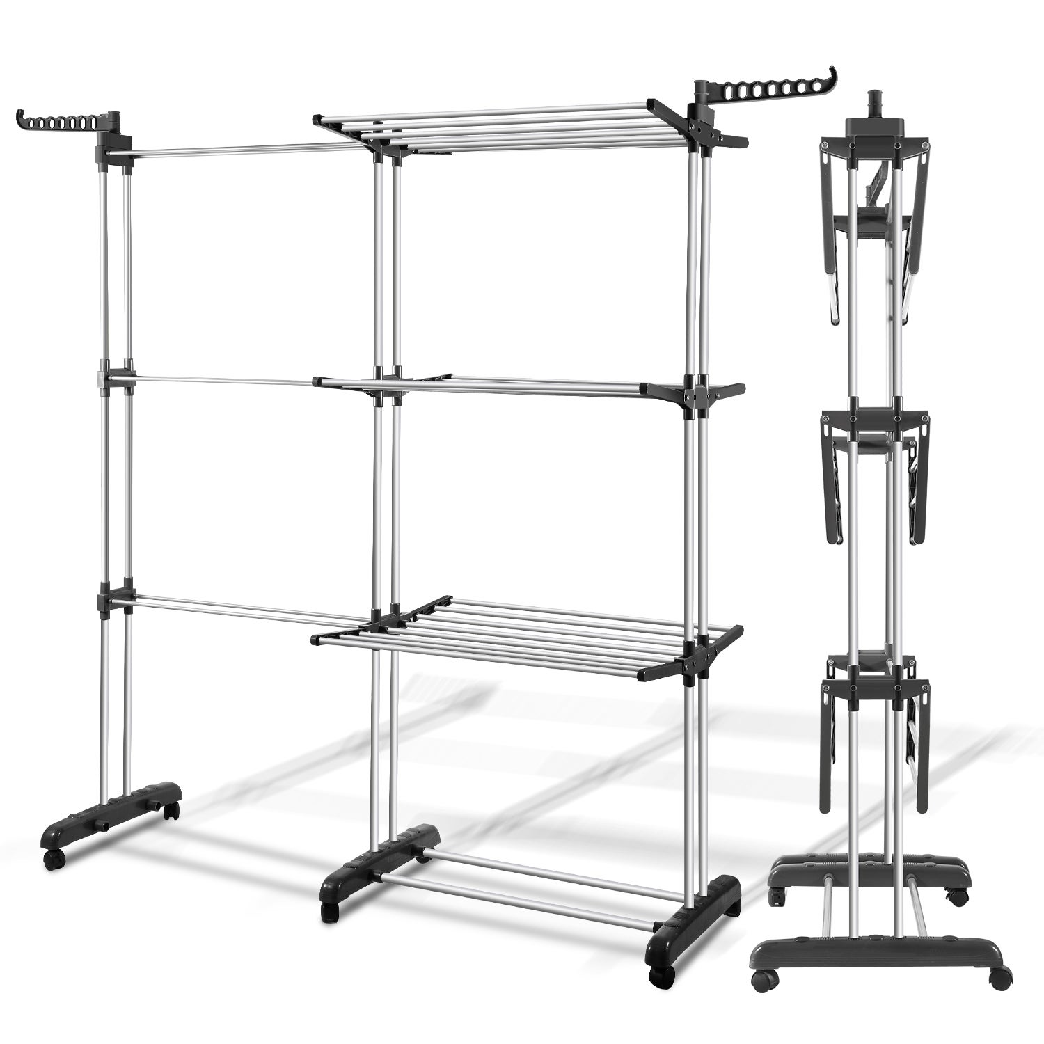 Tendedero 4 niveles, H.170cm, 2 en 1 Tendedero interior con alas ...