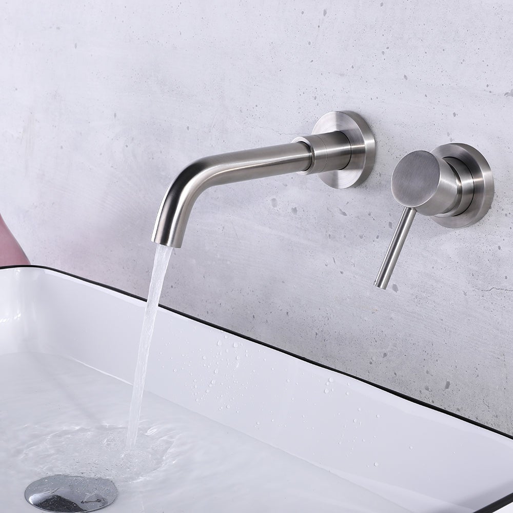 Robinet mitigeur de lavabo encastré MURO acier brossé | Leroy Merlin