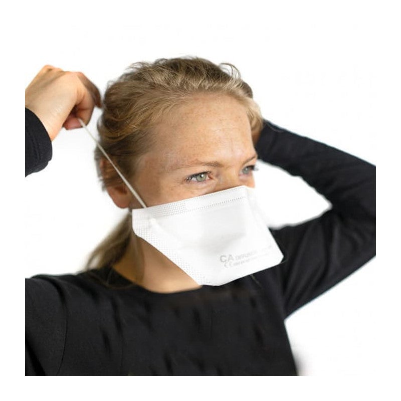 Masque respiratoire jetable FFP2 taille standard - Boîte de 25 - Sachet individuel - Modèle: FFP ...