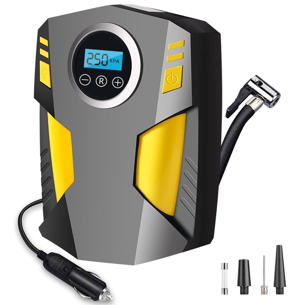 Inflador digital portátil para neumáticos de coche con 3 adaptadores de ...