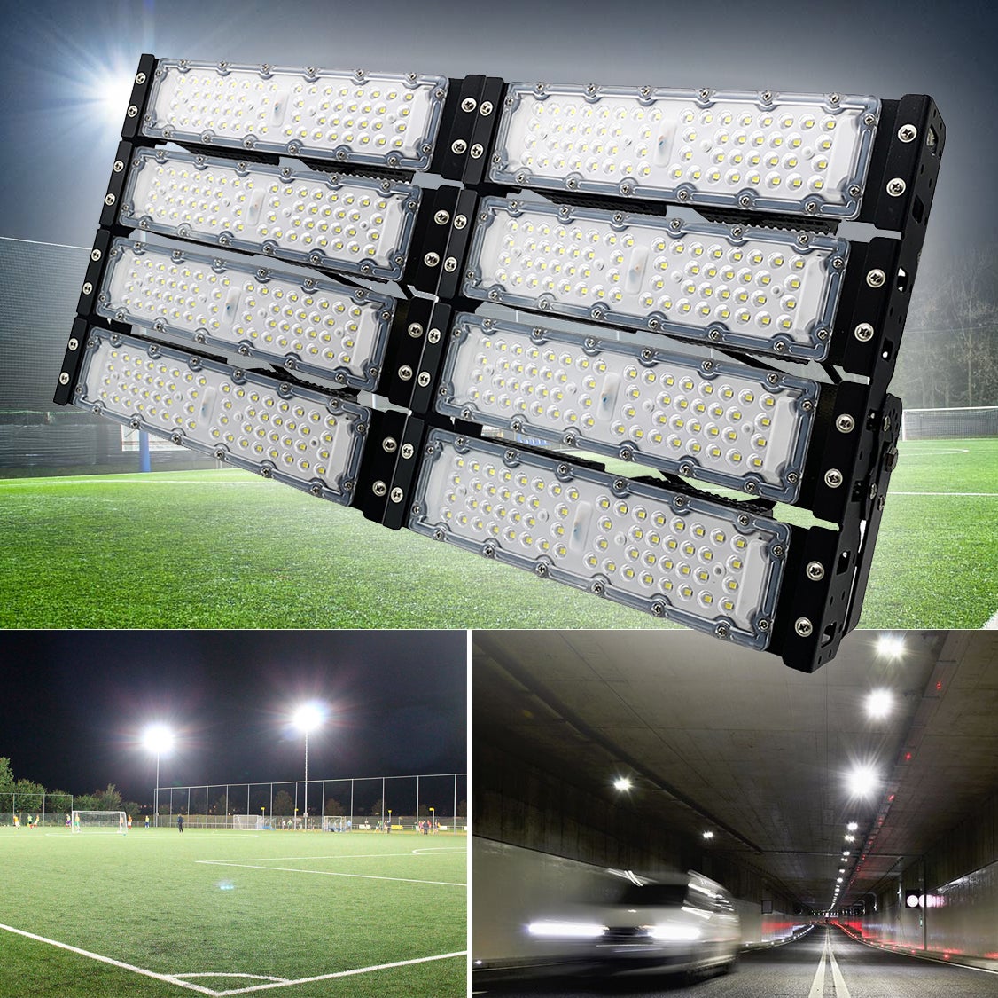 400W LED support projecteur extérieur IP65 stade lumières de football terrains galerie hangars ...