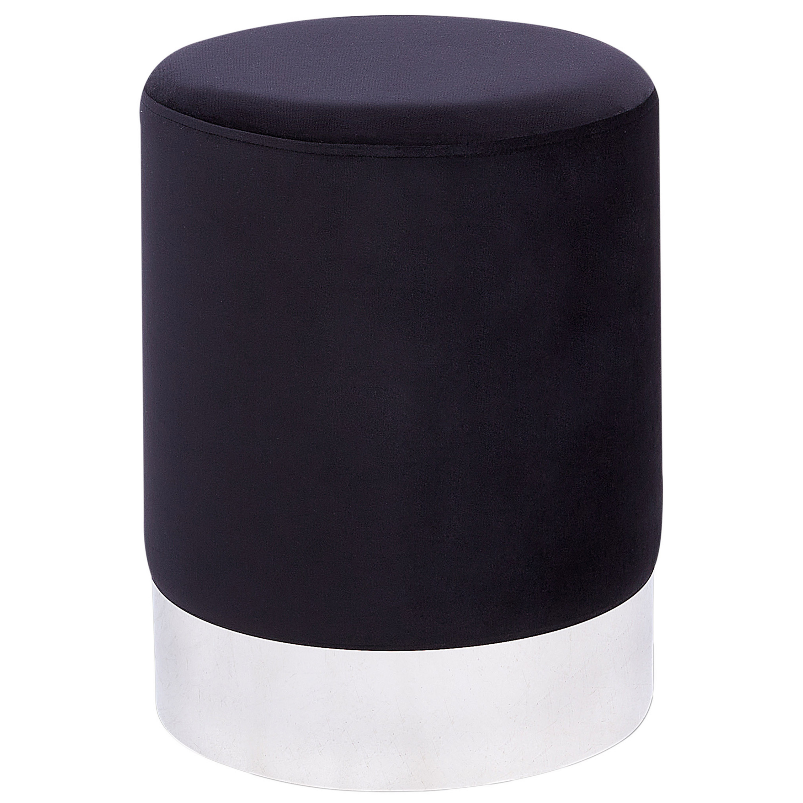 Beliani Puf BRIGITTE Negro Terciopelo 36 cm 36 cm | Leroy Merlin