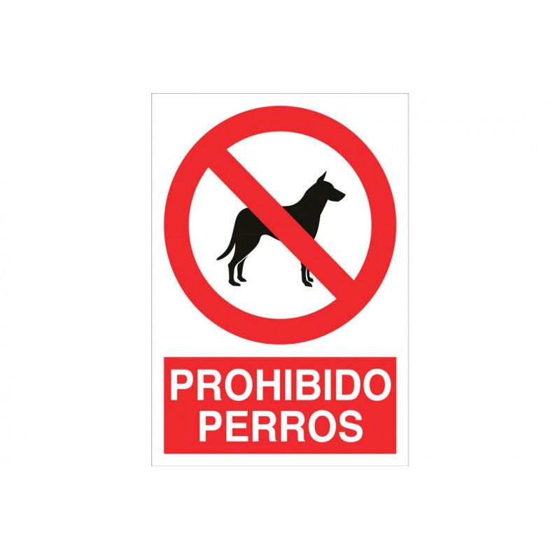 Señal de seguridad Prohibido perros (texto y pictograma) COFAN | Leroy ...