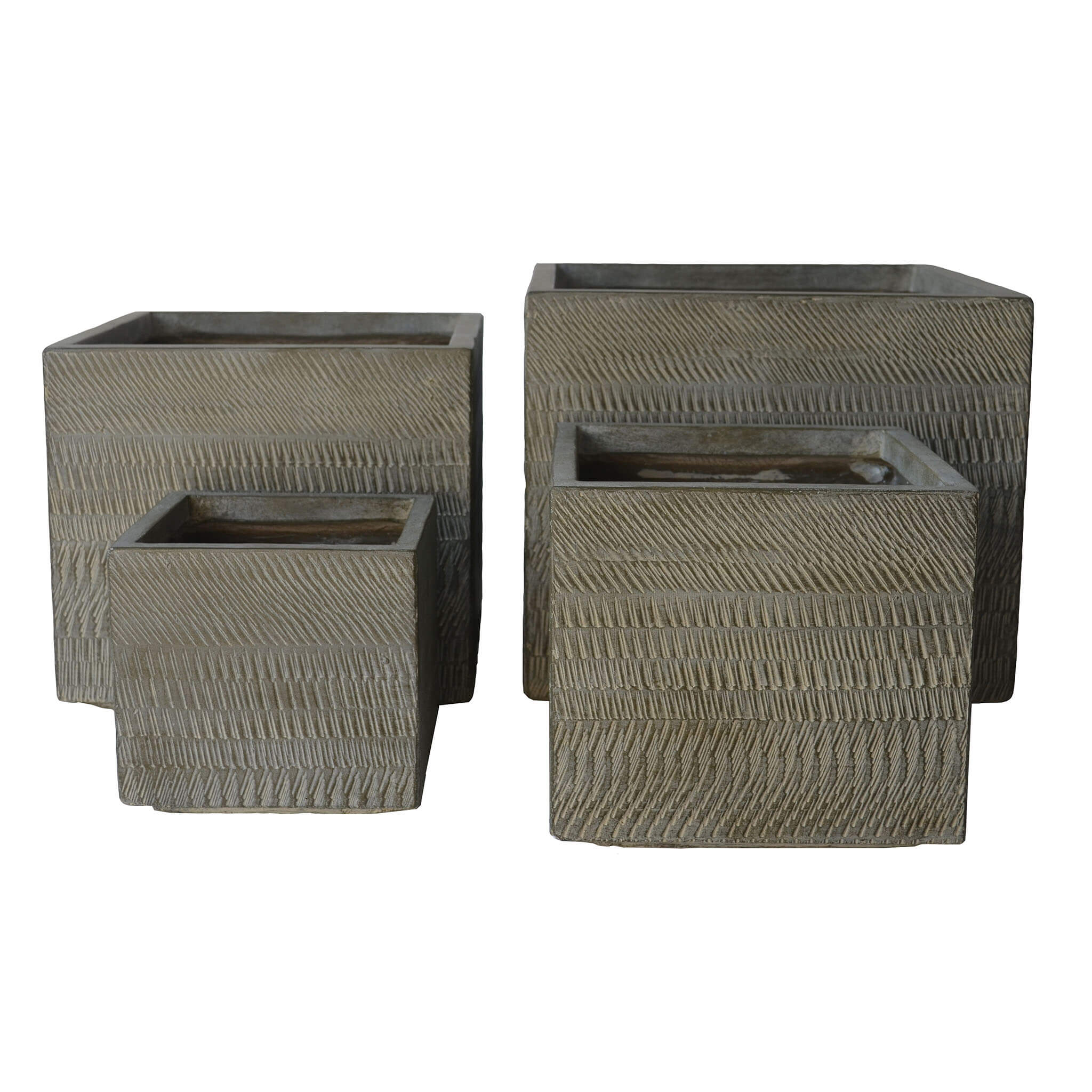 Set di vasi in fibra sintetica di design moderno industrial G.37x37x31 ...