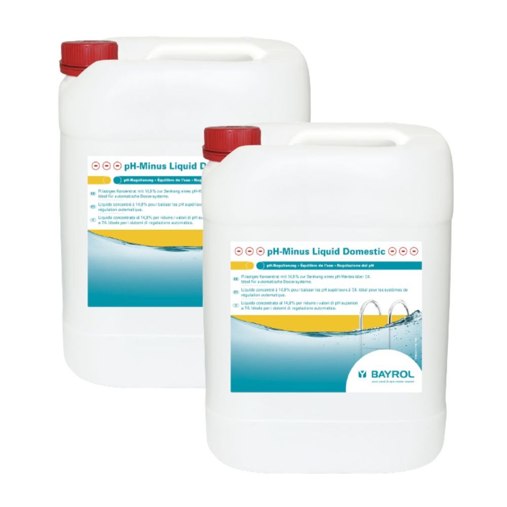 Pack pH Minus Liquid Domestic 20 L BAYROL Quantité Pack de 2 | Leroy Merlin