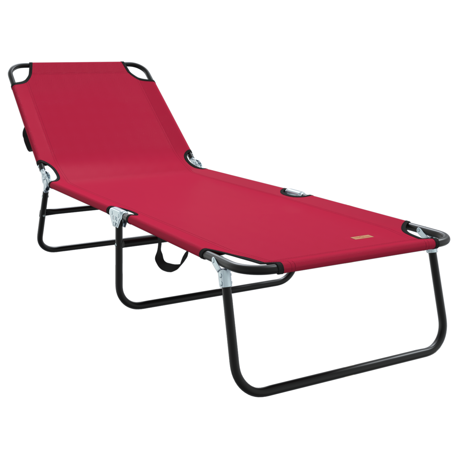 Transat | Chaise longue pliante portable rouge en tissu Oxford 600D ...