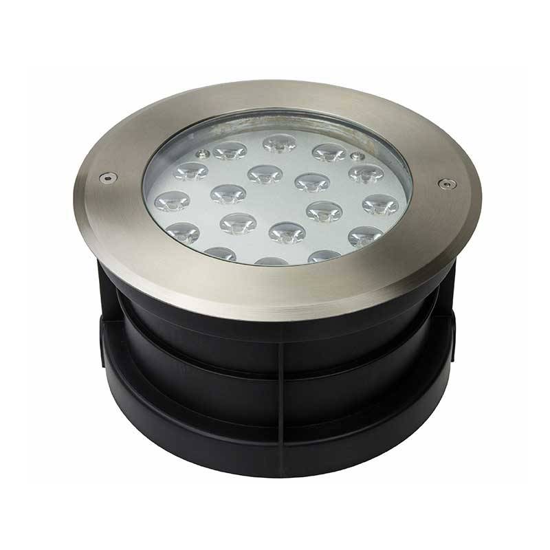 Spot LED extérieur encastrable au sol LED 18W 12V-DC IP67 3000K - Blanc Chaud | Leroy Merlin