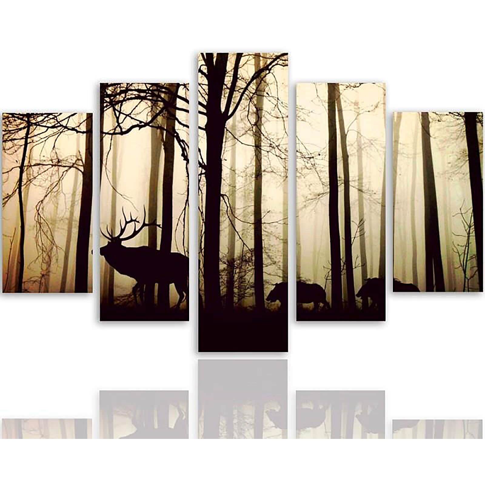 Tableau animaux dans la forêt - 100 x 70 cm | Leroy Merlin