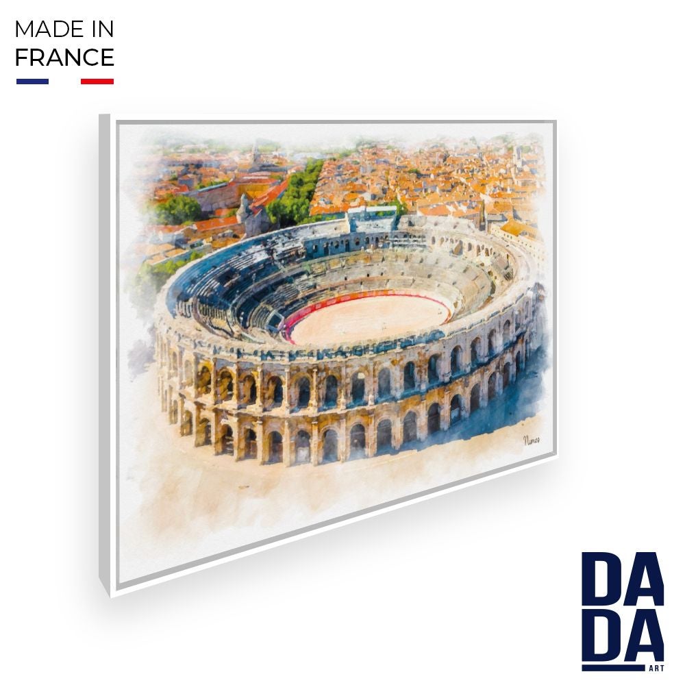 Tableau Arènes de Nimes / 45x60cm / Cadre Blanc / Fabriqué en France ...