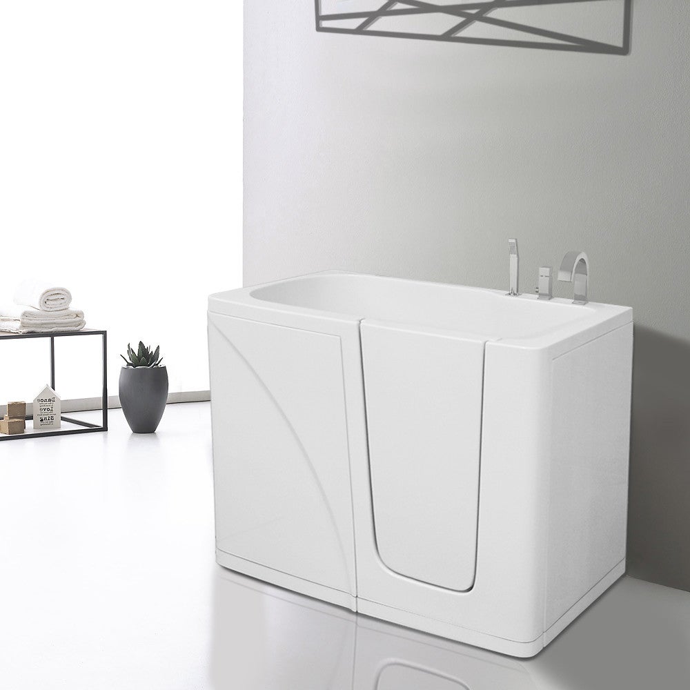 Baignoire à porte ONDA droite 120 cm - Panneau supplémentaire: Avec ...