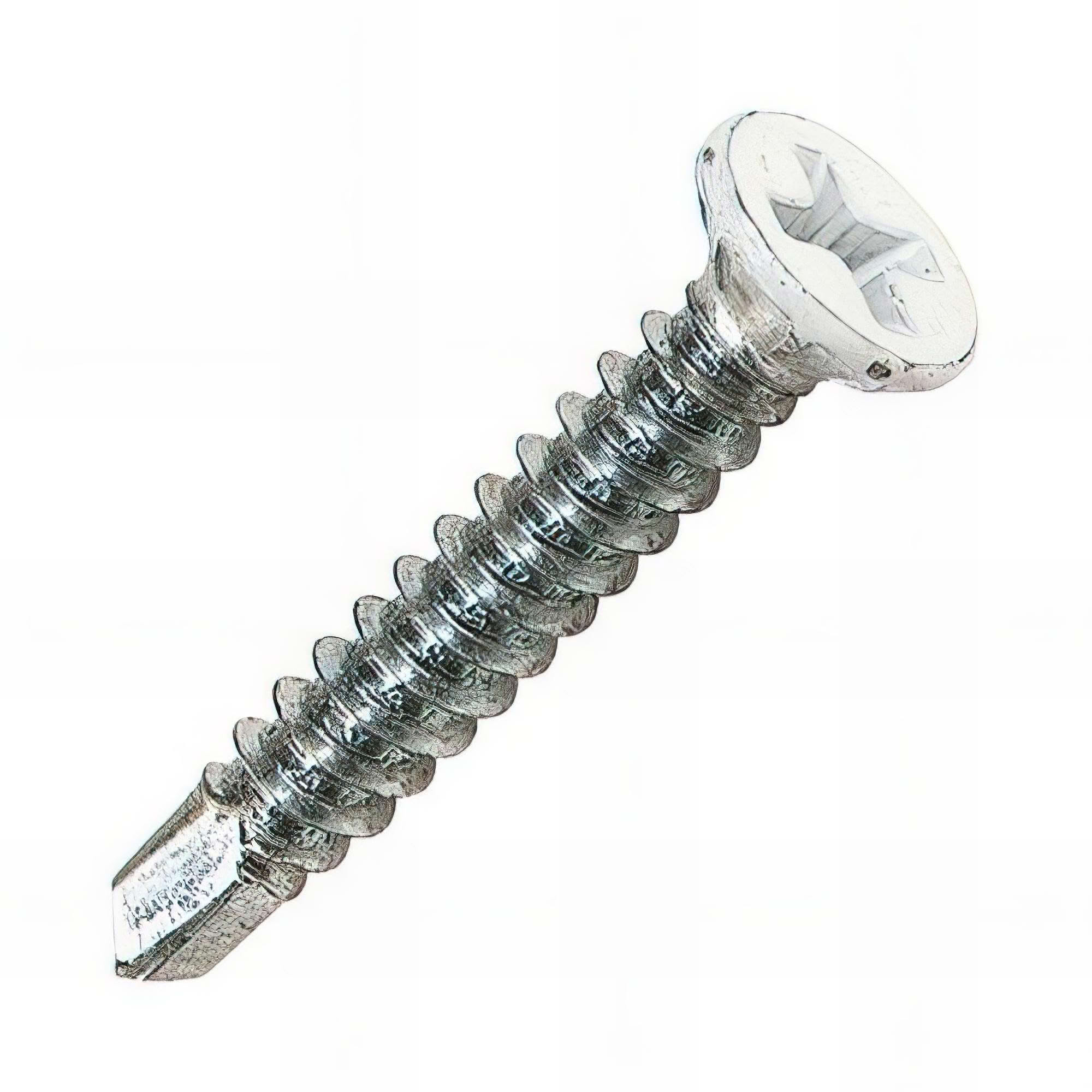 Vis autoperceuse PVC tête fraisée Phillips® tête laqué blanc zingué 3.9 mm x 19 mm | Bricoman