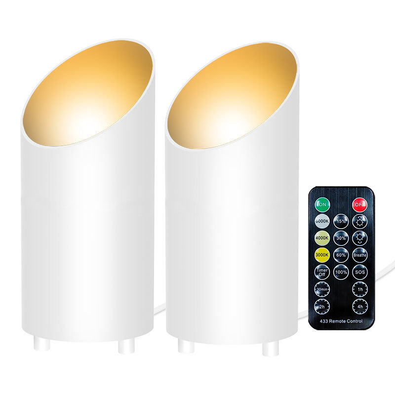 Set de 2 focos LED 5W - 3 temperaturas, intensidad 10-100%, soporte y mando a distancia, ideal ...