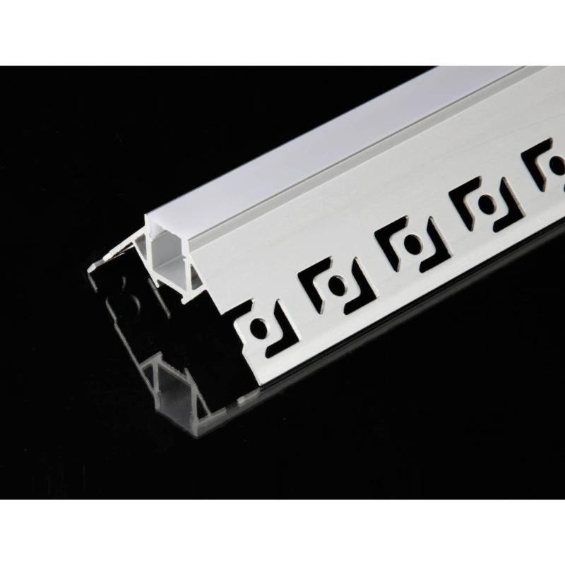 Perfil de aluminio acodado empotrable de 1 m para cubierta de cinta LED ...