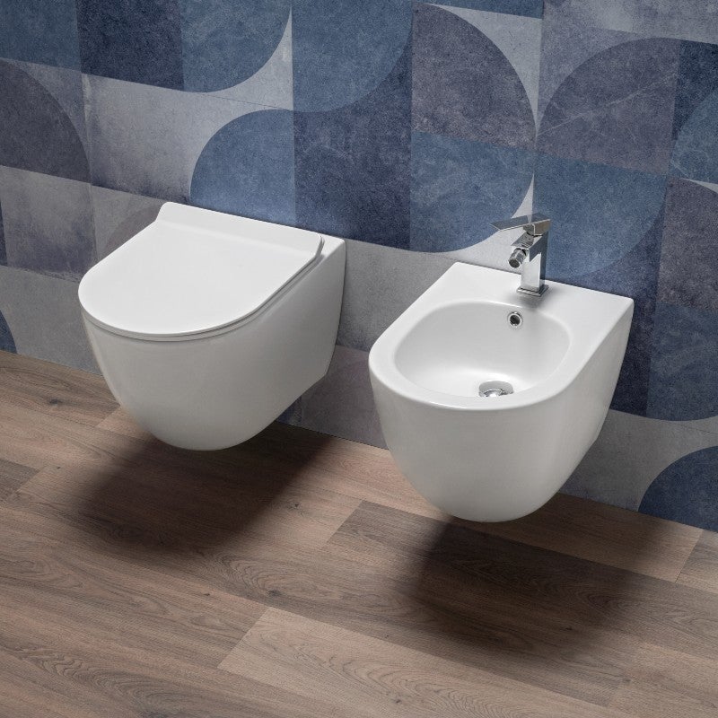 Sanitari Sospesi Moderni Rimless Sedile con Chiusura Rallentata Kerm ...