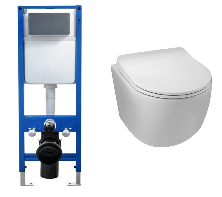 BALNEO - pack bâti-support encastré NARROW + cuvette WC LUNA TORNADO ...