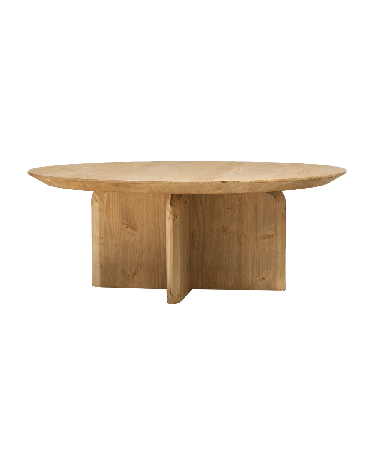 Table basse ronde en bois de sapin massif Decowood, couleur chêne moyen ...