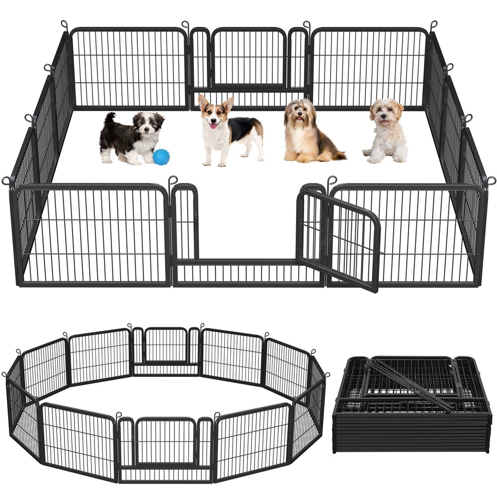 Parc Chien 12 Panneaux 60 cm H Enclos pour Chien/Chiot Yaheetech ...