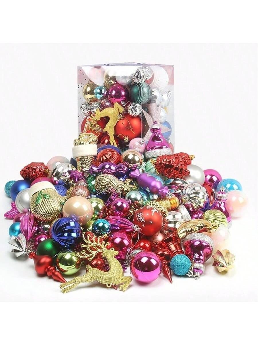 Coffret Cadeau De Décorations De Noël Boules Colorées Boules ...