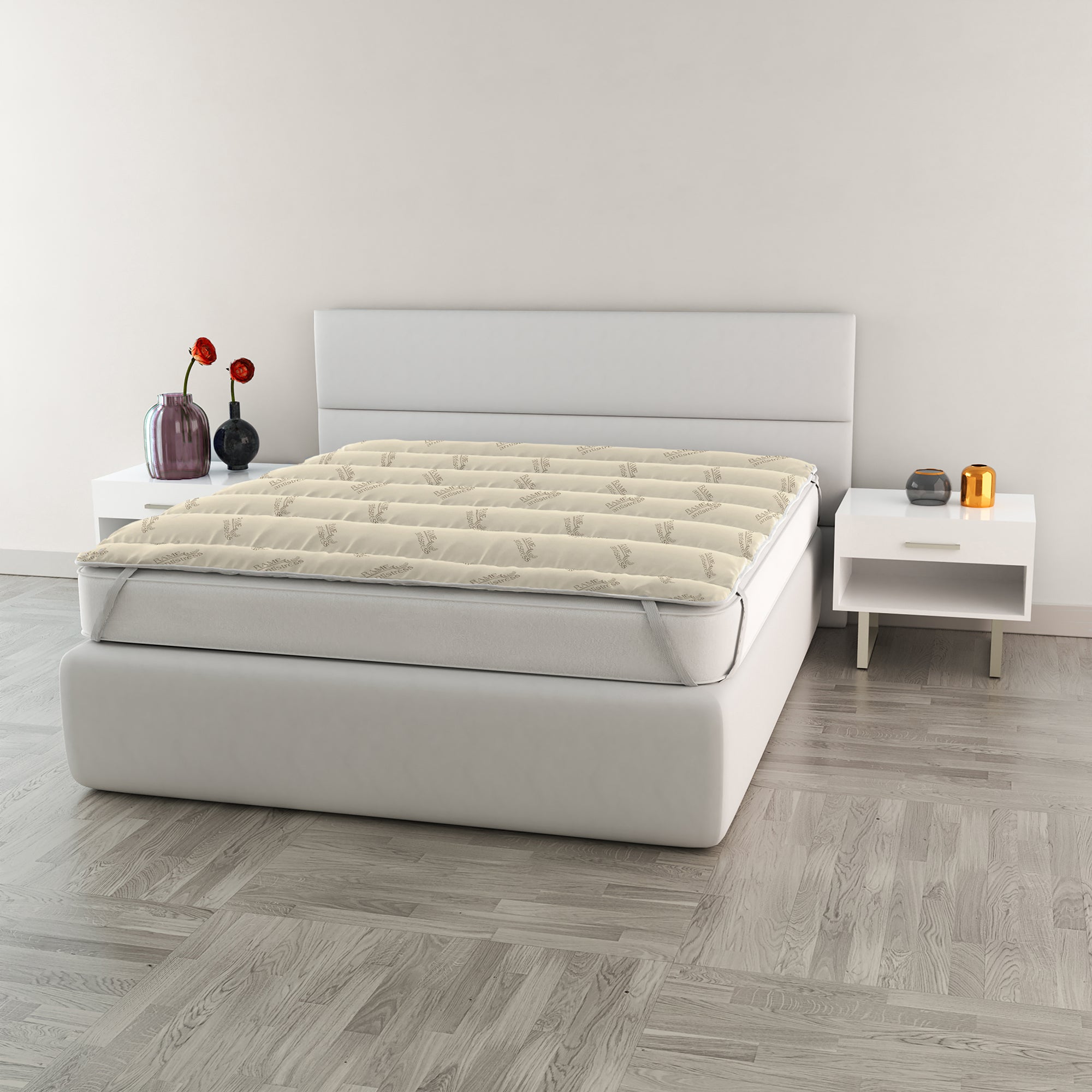 Surmatelas rembourré et matelassé avec traitement Cuivre, 2 places ...