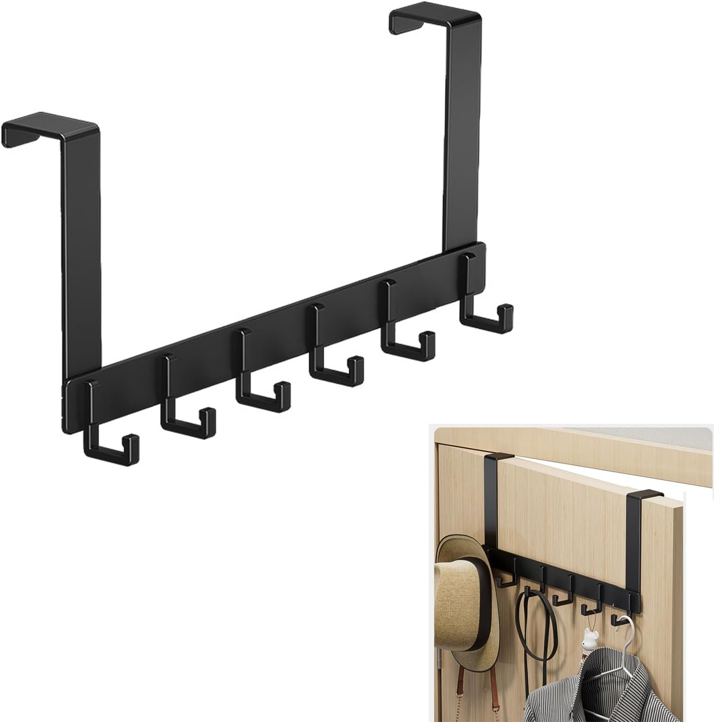 Portant à vêtements robuste à suspendre sur une porte avec 6 crochets ...