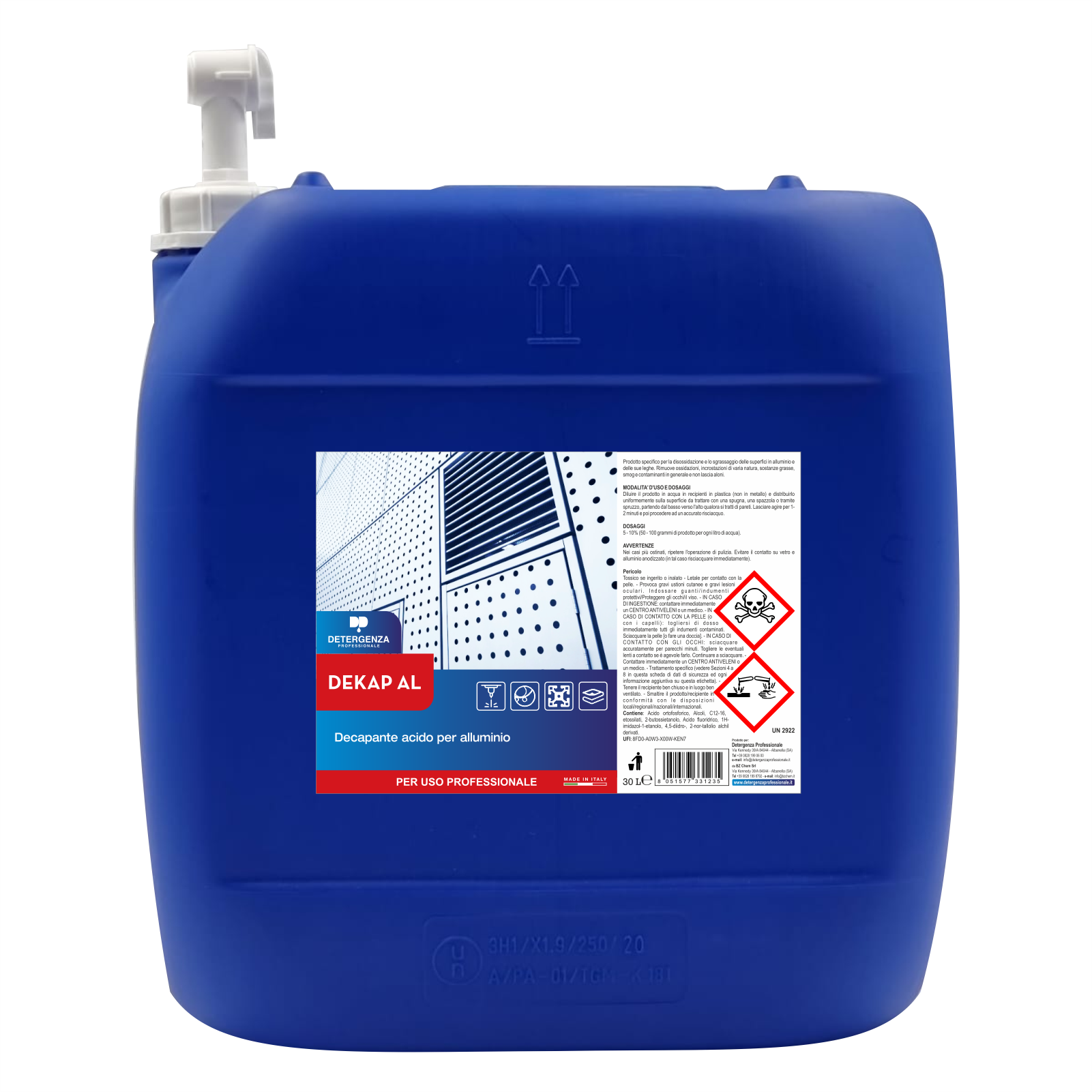 DECAPANTE ACIDO PER ALLUMINIO DEKAP AL CONCENTRATO - Tanica da 30 L ...