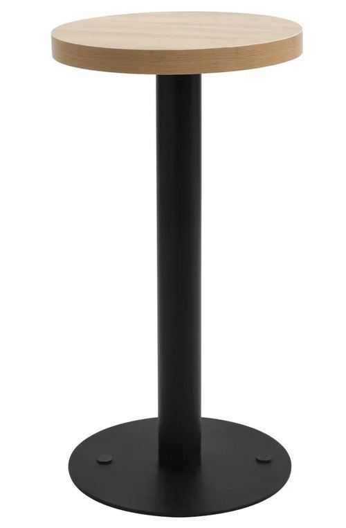 Table de bar ronde bois clair et pieds métal noir Beth D 40cm | Leroy ...