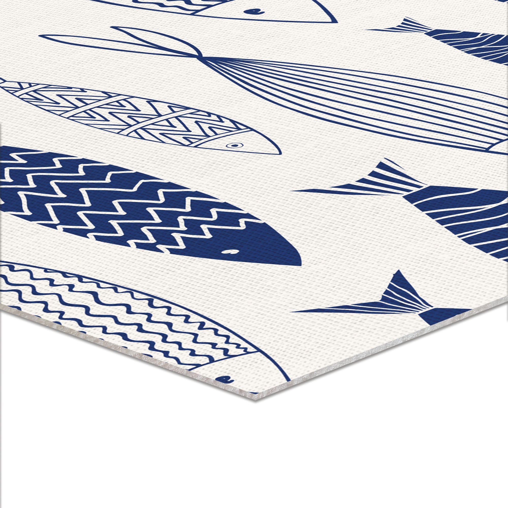 Tapis/ Poissons bleu / 61x152 cm - RUNNER/ Créé et fabriqué en France ...