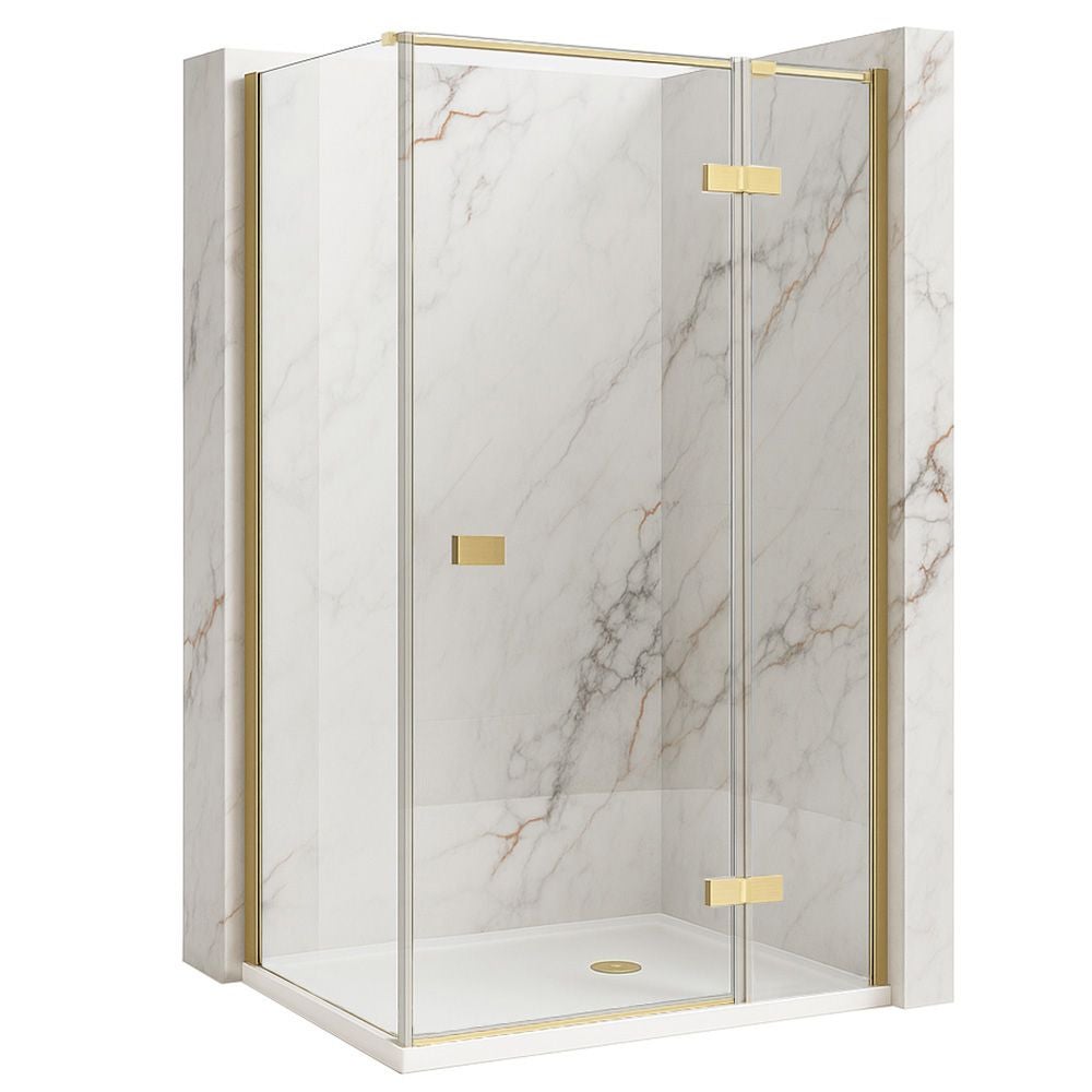 CABINE DE DOUCHE REA ATLAS BRUSH GOLD 80X100 RIGHT 80X100X200CM | Leroy ...