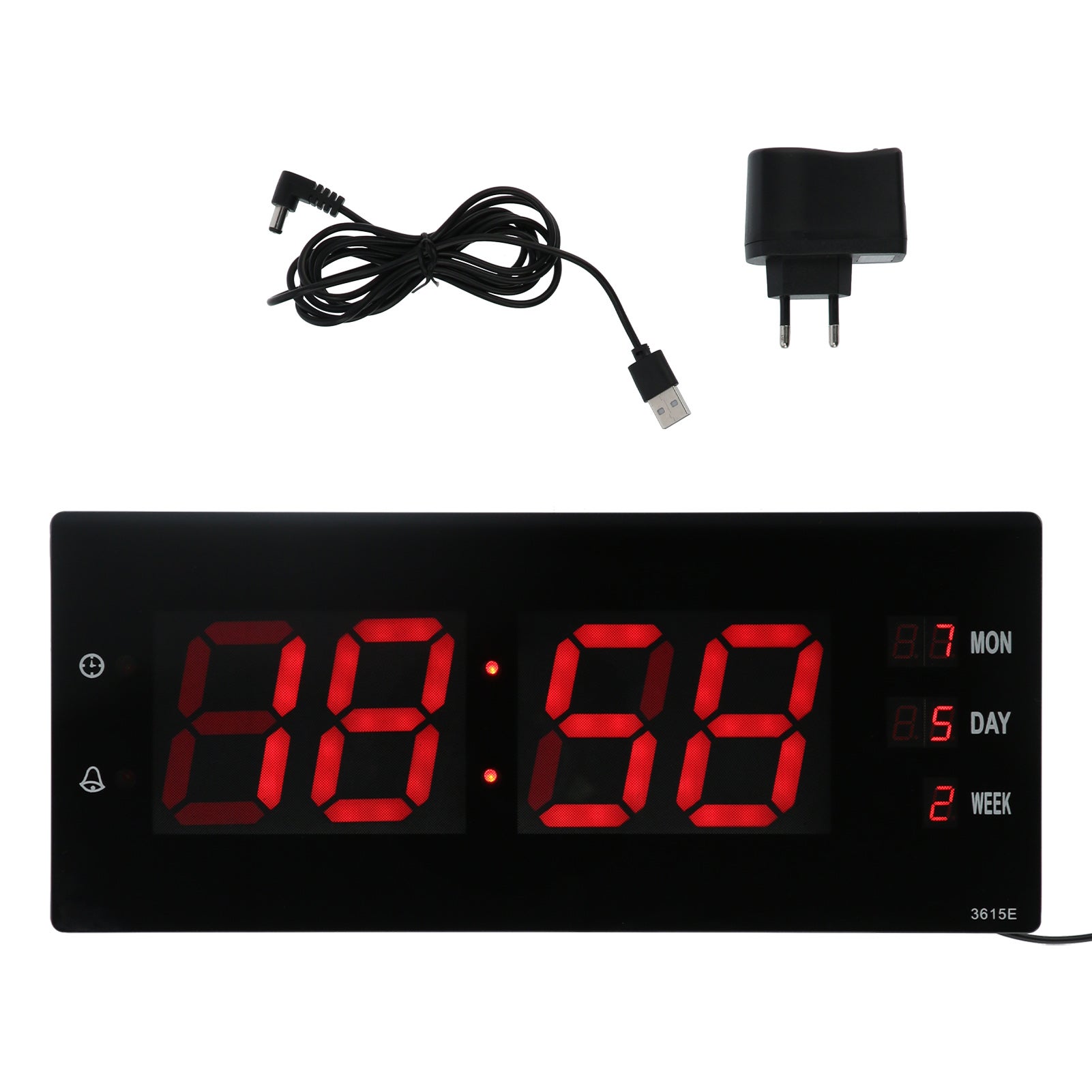 Reloj de pared digital LED con calendario, pantalla de temperatura y ...