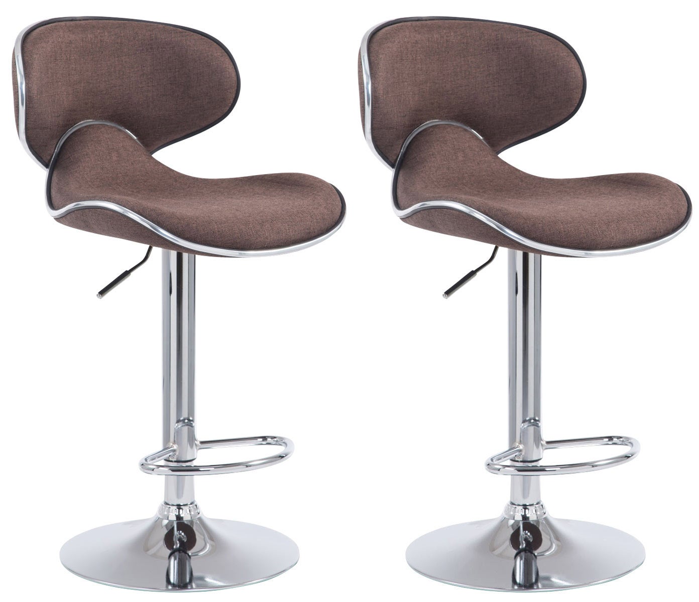 Lot de 2 tabourets de bar Las Vegas V2 en tissu Marron|Chrome | Leroy ...