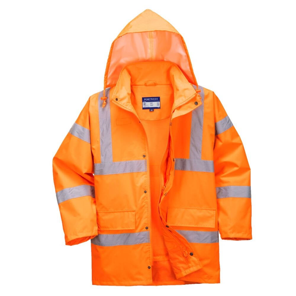Chaqueta Traffic HiVis impermeable multi-bolsillos con capucha ...