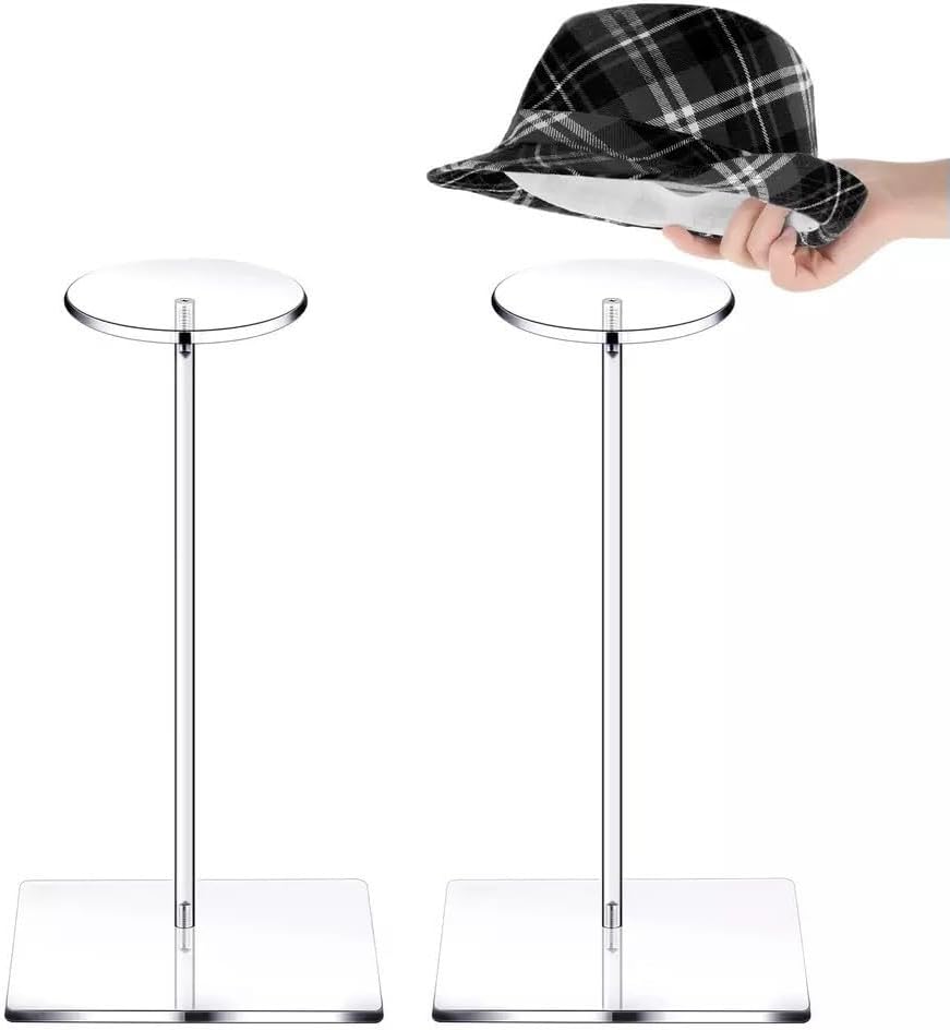 2 Set de supports acryliques clairs pour chapeaux et perruques ...
