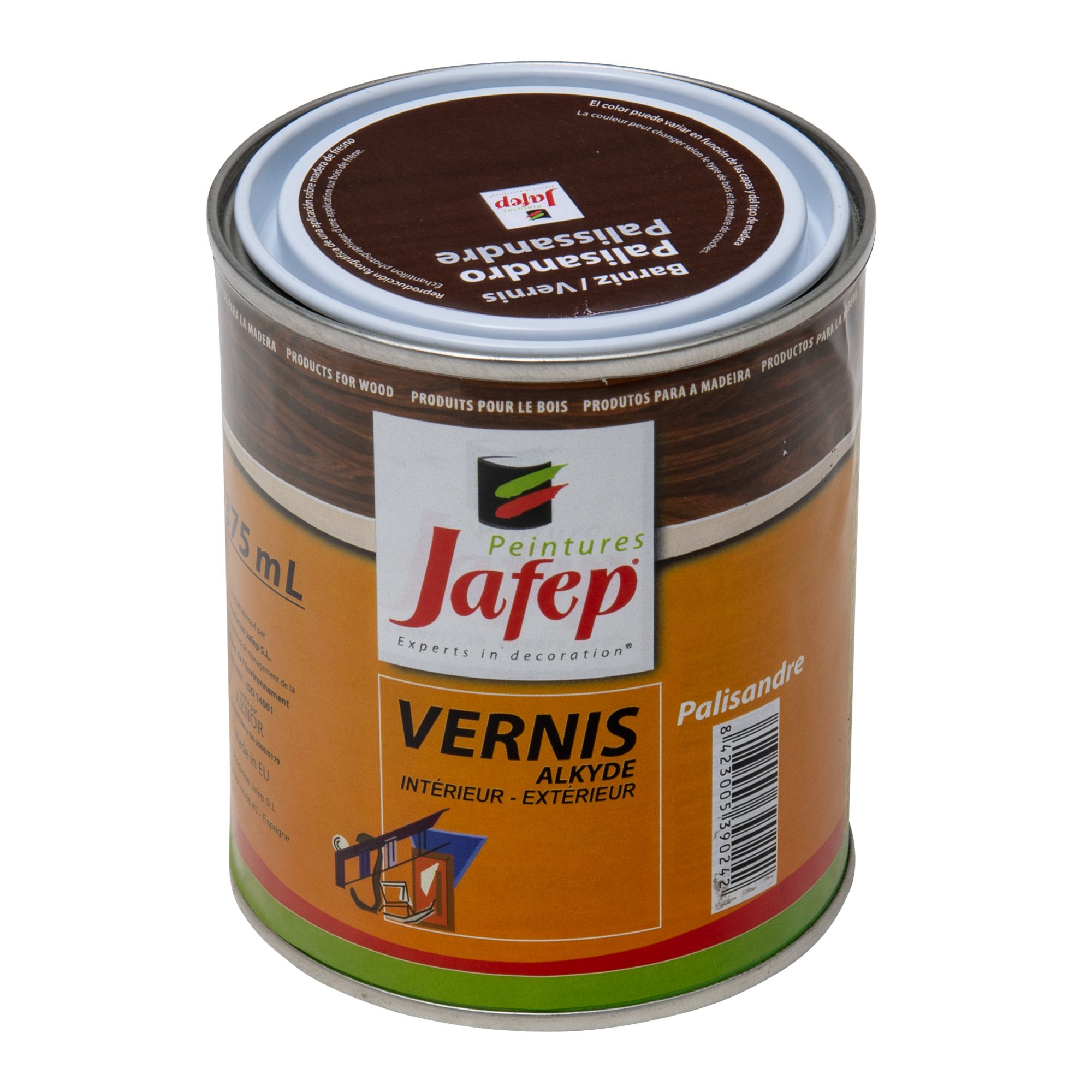 Vernis synthétique brillant Jafep palissandre 375 ml intérieur ...
