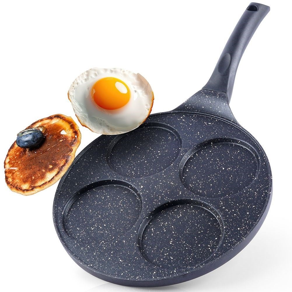 Poêle granit 27 cm 4 trous, antiadhésive, induction | Leroy Merlin