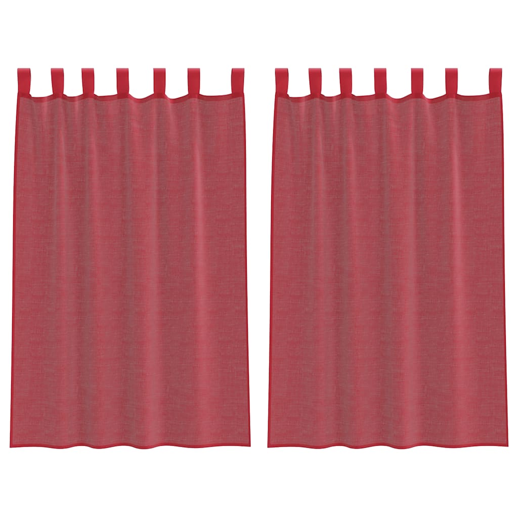 Rideaux en voile avec passe-tringles 2 pcs rouge bordeaux CFW38203 ...