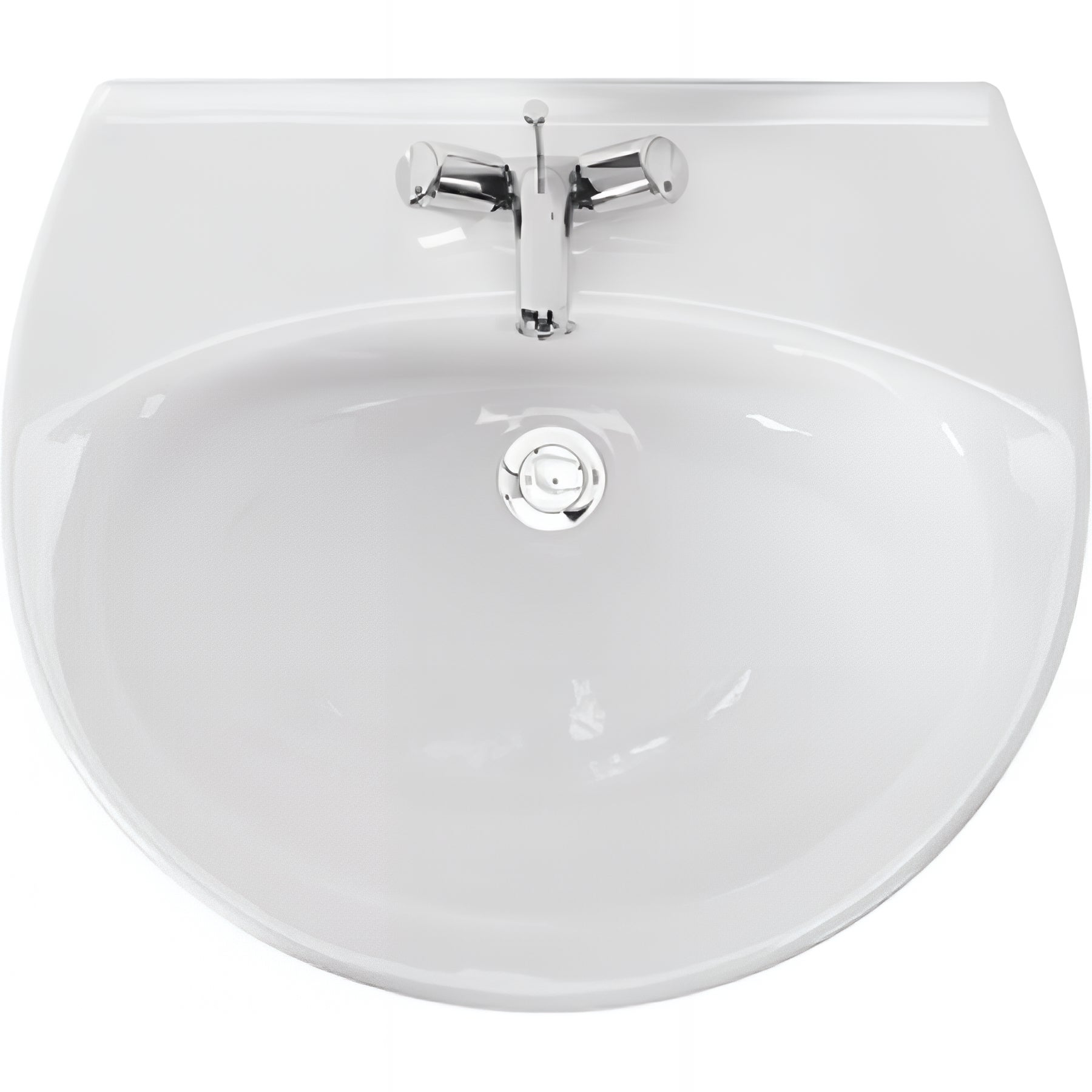 Lavabo mural ou sur colonne avec trou mitigeur central - Largeur 60 cm ...