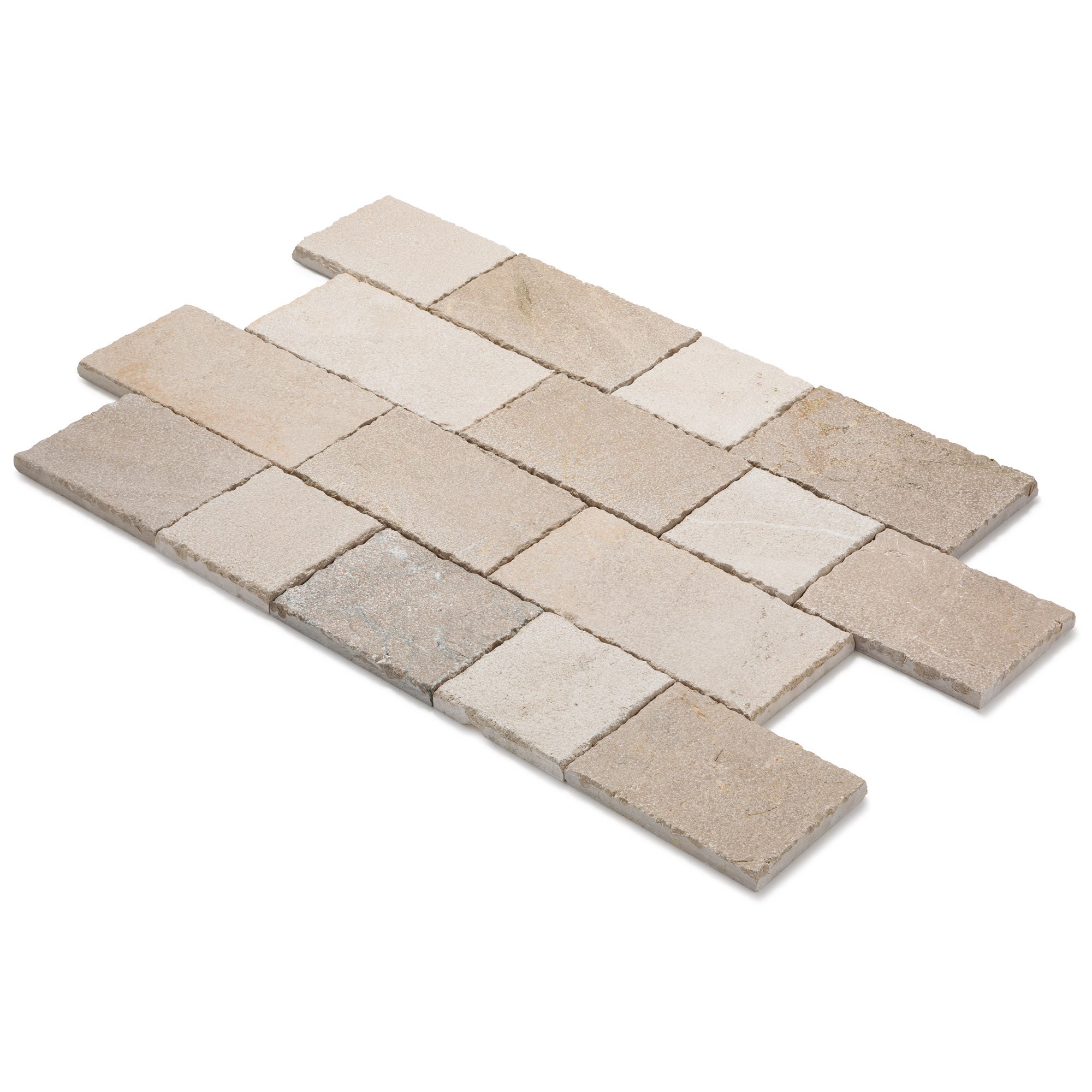 Pavé pierre naturelle Evora Beige Nuancé Longueur Librex15 cm Ep.2 cm ...