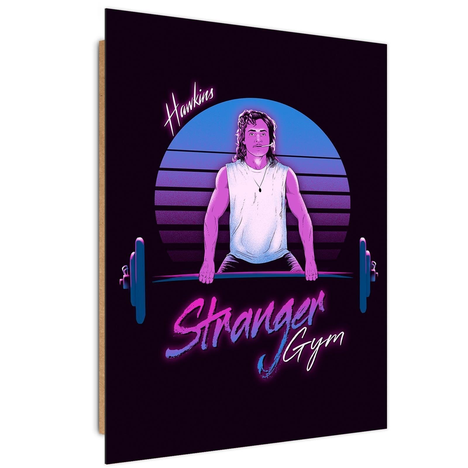 Tableau bois Stranger Things Hawkins Stranger Gym - 50 x 70 cm | Leroy ...