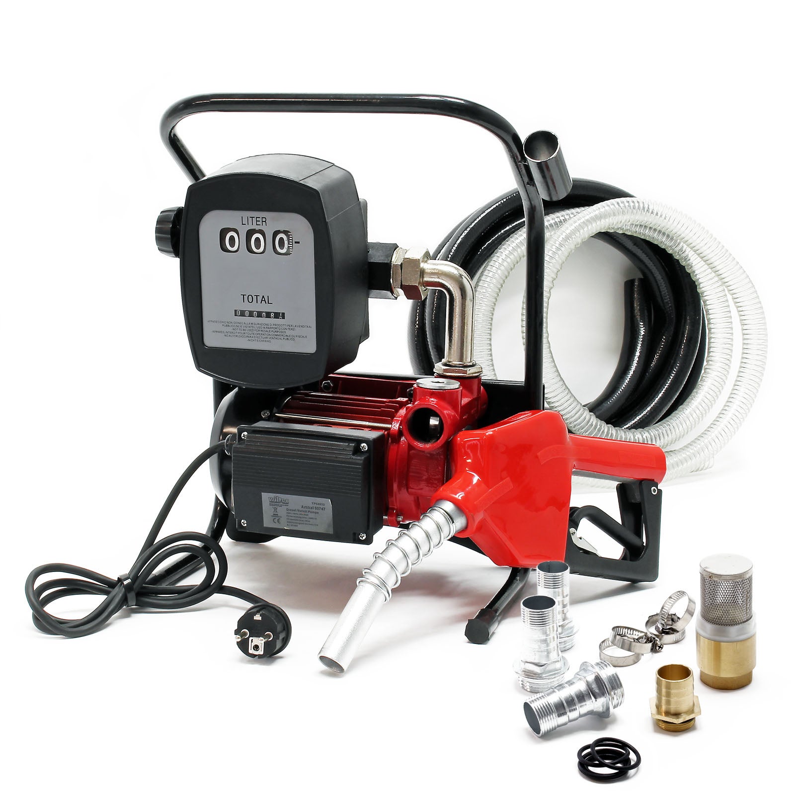 Pompa diesel autoadescante 230V/600W 40l/min con pistola Pompa gasolio ...