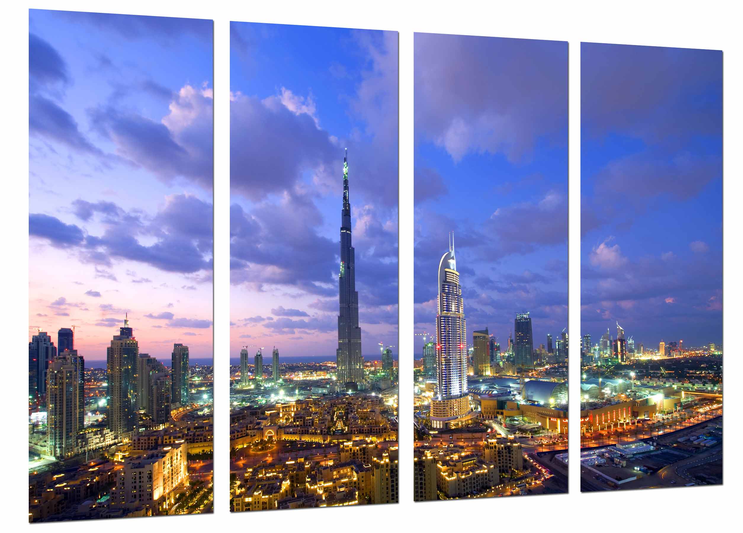 La Ville De Dubaï, Coucher De Soleil, tirage photographique sur bois ...