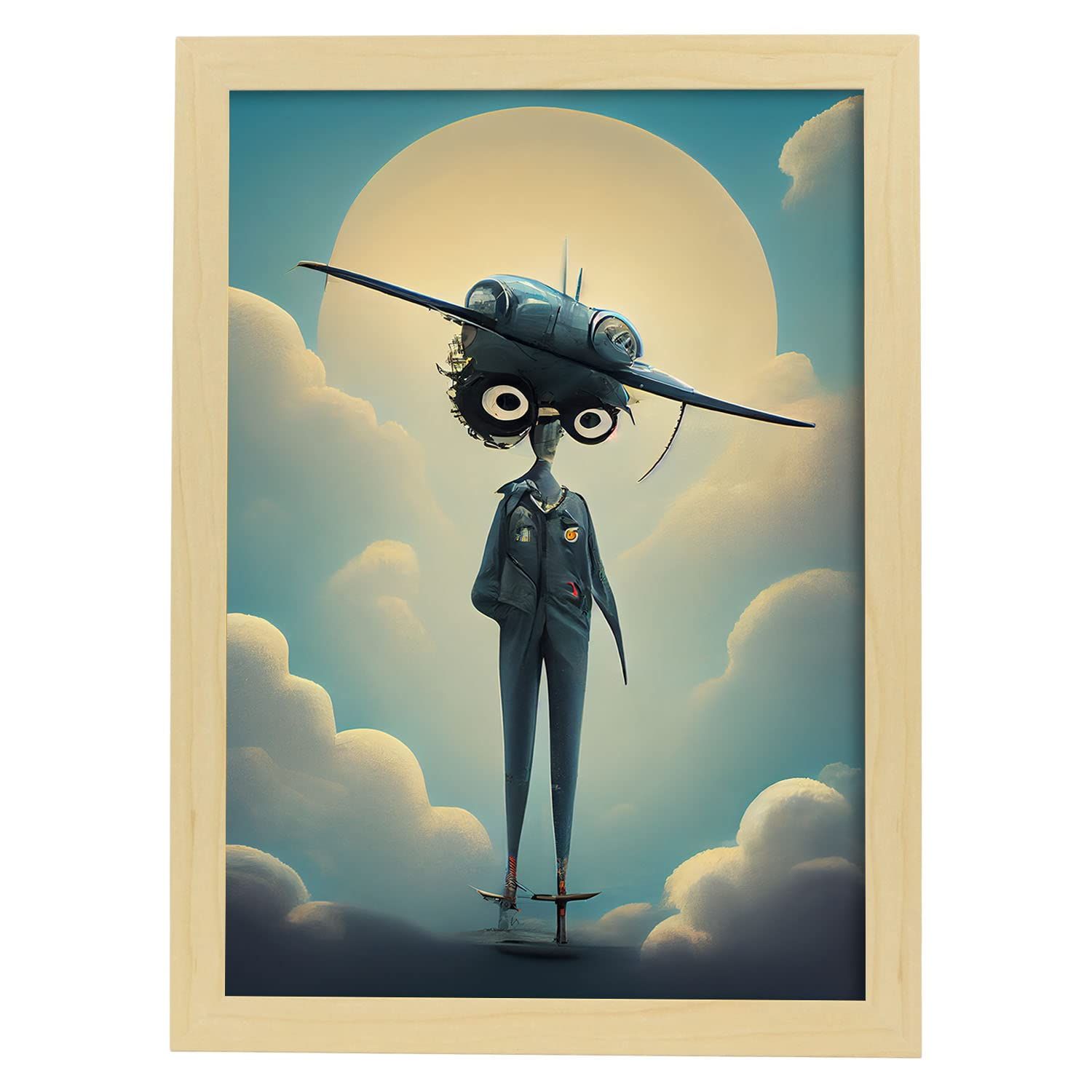 Nacnic Lámina Piloto Generoso Al Estilo De T Burton Ilustraciones De