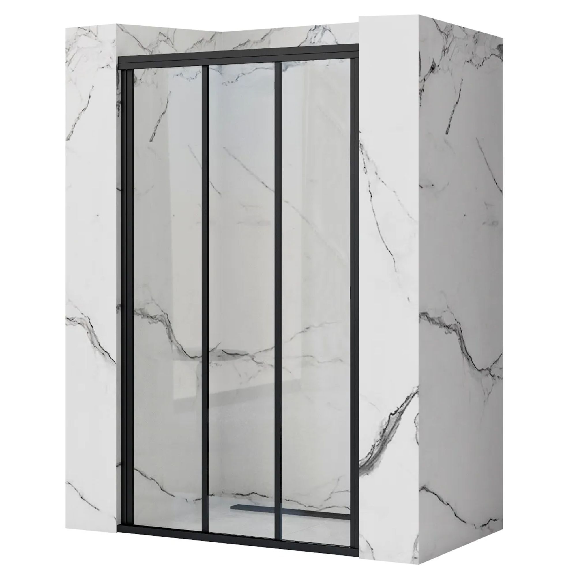 PORTE DE DOUCHE COULISSANTE REA ALEX 90 BLACK | Bricoman