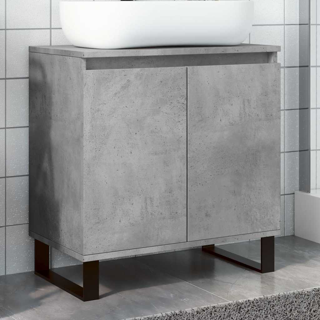 Armario de baño madera de ingeniería gris hormigón 58x33x60 cm | Leroy ...